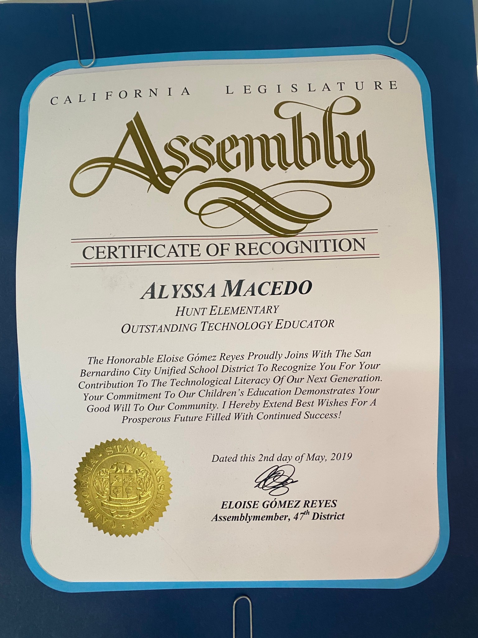 Awards and Certificates – Alyssa Macedo